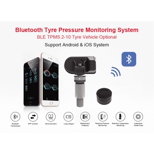 4 New Bluetooth TPMS Tire Pressure Monitor External Sensors BLE fits 4-Wheel passenger cars-LEON CDB